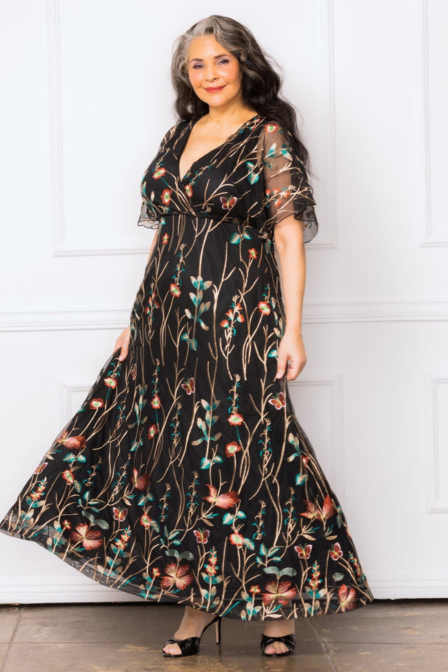 Women's Plus Size Aster Faux Wrap Dress by Kiyonna