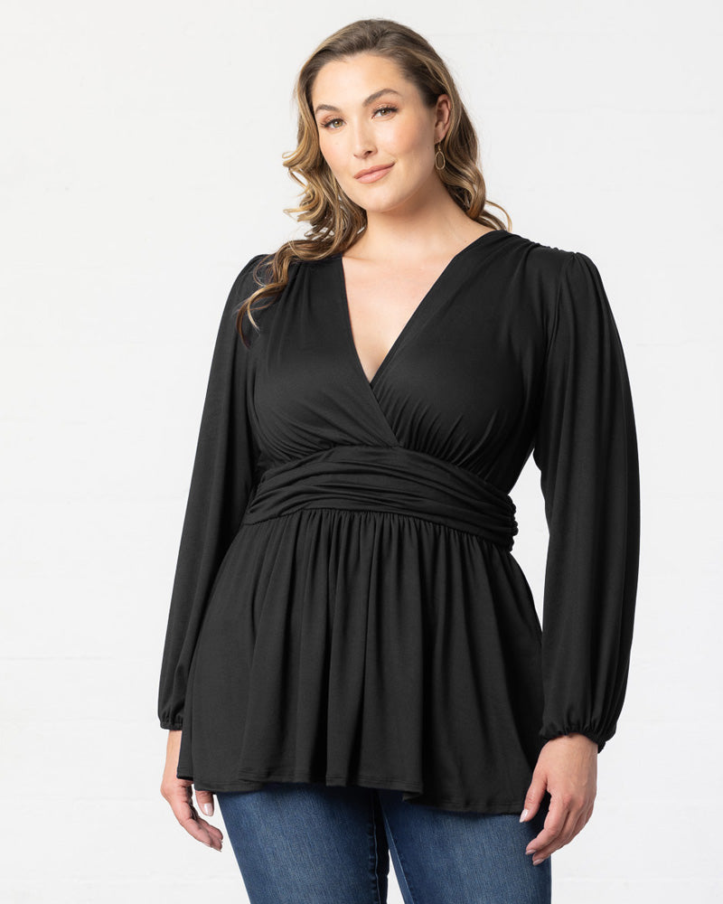 Womens Plus Size Leah Long Sleeve Tunic Top by Kiyonna