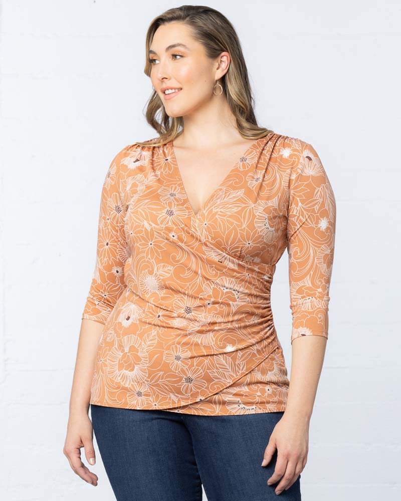 Plus Size Faux Wrap Top | Faux Wrap Blouse | Kiyonna