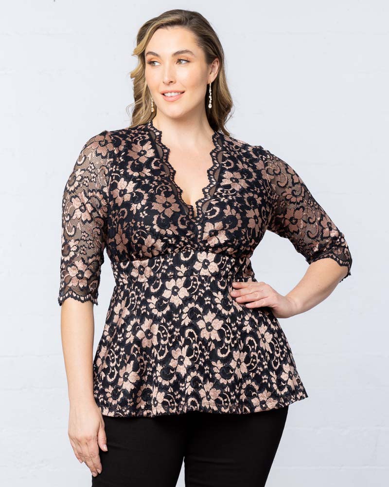 Women's Plus Size Limited Edition Luxe Lace Top by Kiyonna